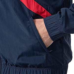 Reebok Men's Track Jacket | Reebok Classics Vector Tracktop | Nylon Track Jacket For Men - Navy X-Small, Navy-red