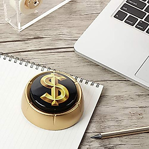 Cash Register Sound Button | Makes Extra Loud Cha-Ching Money Noise | Shiny Gold Color Bling Base | Funny Easy Dollar Sign Gift | Office Desk Item For Sales And Entrepreneurs Nut BATTERIES INCLUDED