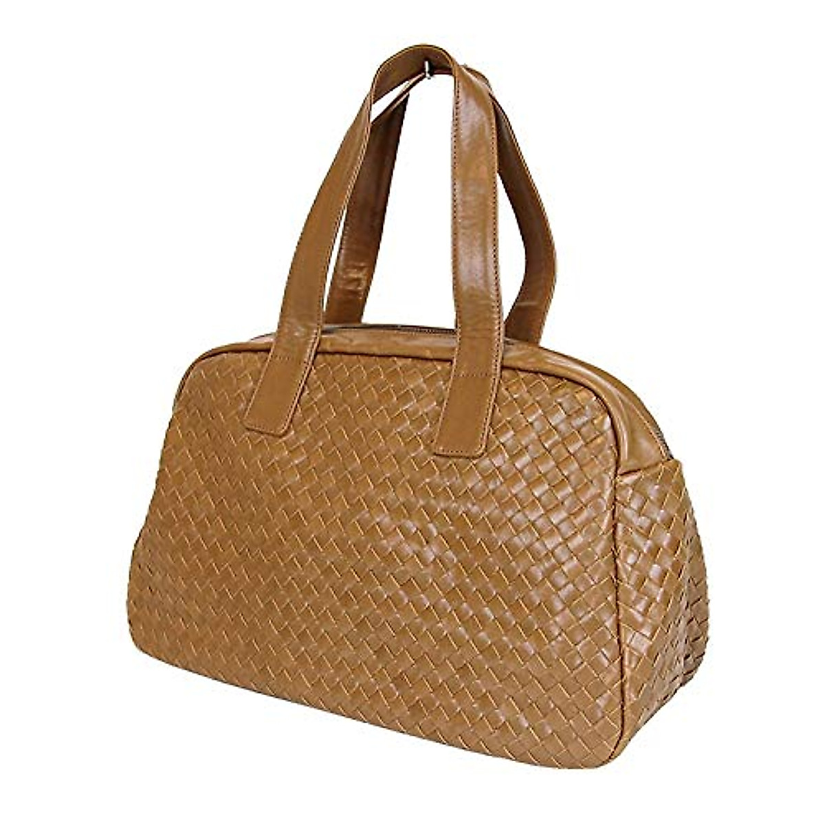 Bottega Veneta Women's Brown Leather Woven Dome Boston Bag