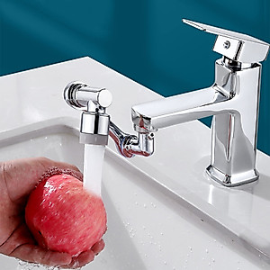 1080° Faucet extender, Upgrade Swivel Faucet Aerator, Universal Splash Faucet Adaptor with 2 Spray Modes for Kitchen Bathroom Sink Sprayer Attachment, perfect for Gargle and Eyewash etc- 1 piece