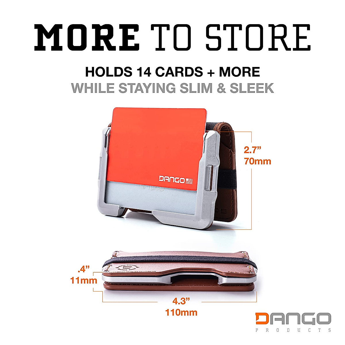 DANGO PRODUCTS Men's Minimalist, Whiskey Brown/Satin Silver