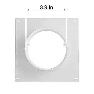 Vent Systems 4" inch Air Vent Duct Connector Flange Straight Ventilation Pipe Plastic Ducting Connector Plate For Cooling Heating Ventilation System HVAC 4" inch - Pack of (1)