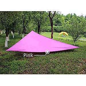 JYCAR Triangle Awning Shelter, Waterproof Sun Shade Sail Canopy, Durable Polyester Garden Shading Net with 3pcs 6.5FT Ropes, for Outdoor Patio Garden (Pink, 9.8 x 9.8 x 9.8 ft)