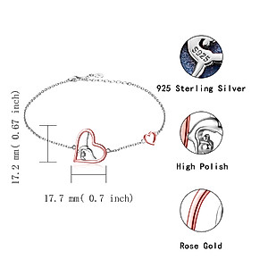 Gymnastics Bracelet Gymnast Girl Jewelry Gift 925 Sterling Silver Gymnastics Bangle Team USA Gymnastic Hand Chain Sport for Women Birthday (Rose gold)