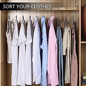 Bumodel 30 Pack Magic Extender Coat Hanger Ultra Thin Plastic Hangers with Non-Skid Rubber Padded Neck Protect Closet Space Saving Clothing Hangers for Jean, Skirt, Ties, Bras, Sweater, Suit (Black)