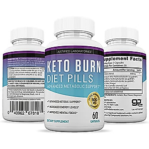 (3 Pack) Keto Diet Burn Diet Pills Advanced Ketogenic Support Exogenous Ketones Ketosis for Men Women 180 Capsules