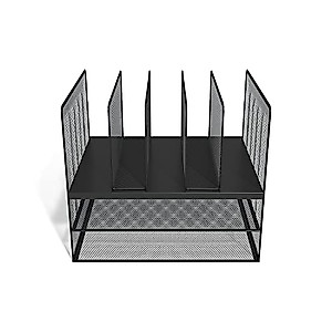 STAPLES 7 Compartment Wire Mesh File Organizer, Matte Black, 2/Case (Tr57537ct)