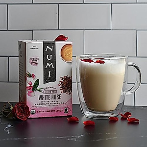 Numi Organic White Rose Tea, 16 Tea Bags, White Tea & Fragrant Rosebuds, Low Caffeine (Packaging May Vary)