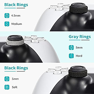 TiMOVO Precision Rings, [12 Pack] Aim Assist Rings Motion Control for Playstation 5(PS5), Steam Deck, Xbox One, Switch, Switch OLED, Switch Pro Controller, 3 Different Strengths, Black & Gray