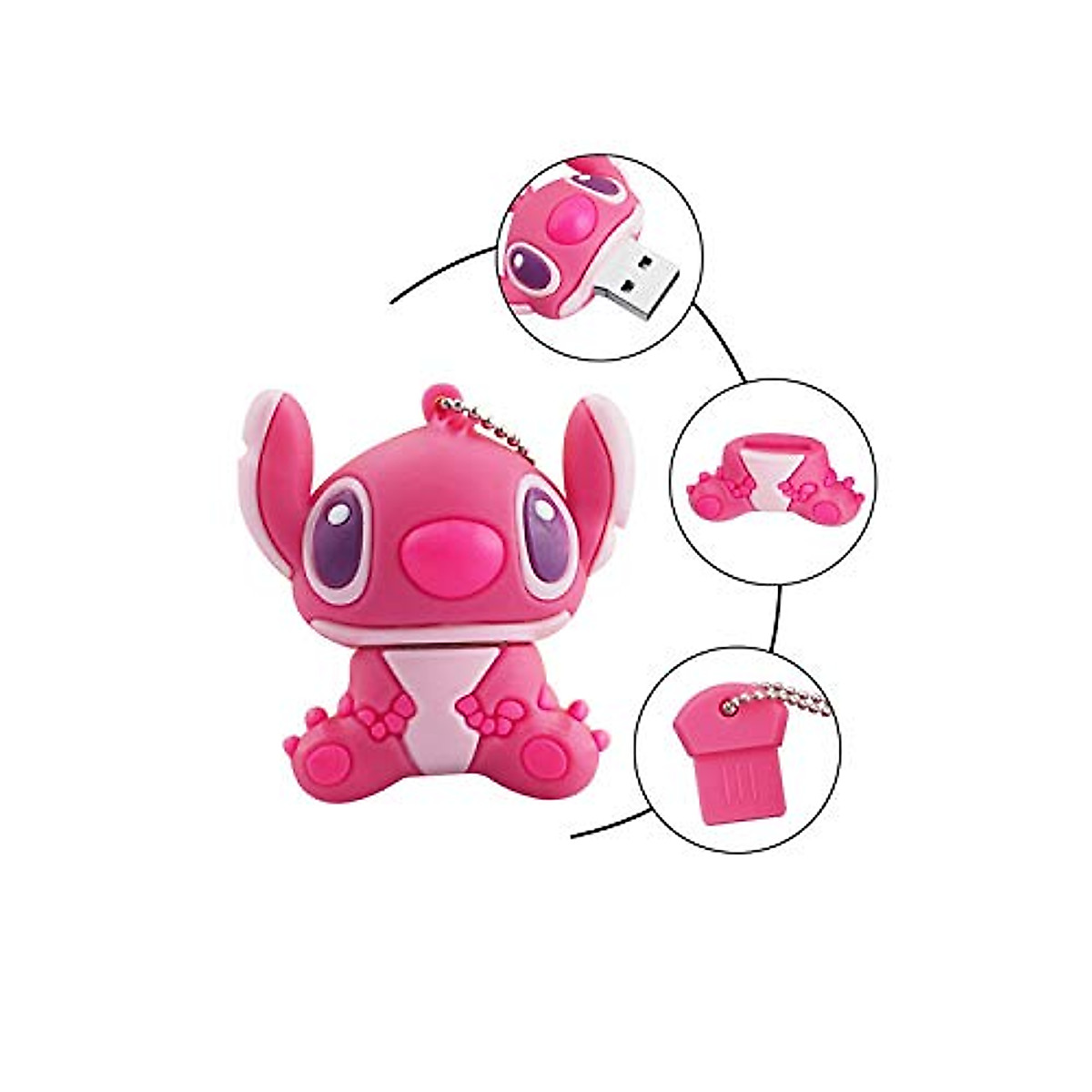 USB Flash Drive. 16GB, 32GB, 64GB Cartoon Stitch USB Flash Drive Pen Drive Memory Stick U Disk. (64GB, Pink)