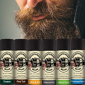 Mountaineer Brand Stache Stick | Mustache Wax for Men | 100% Natural Beeswax and Plant Based Oils | Grooming Beard Moustache Wax | Strong Hold | Smooth, Condition, Styling Balm | Timber 1.5oz