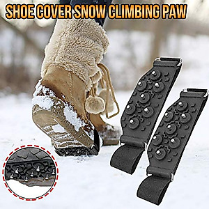 Universal Strap Grippers Spikes Winter Boots Grips Metal Studs Shoes Snow Patio Lawn & Garden Cooking Utensils Holder Wood (AS SHOW, One Size)