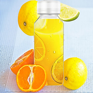 XYSMZM 8 Pcs 4 Oz Juice Bottles Plastic Ginger Shot Bottles, Leak Proof, Beverage Containers for Juice, Smoothie, Milk, White Lid