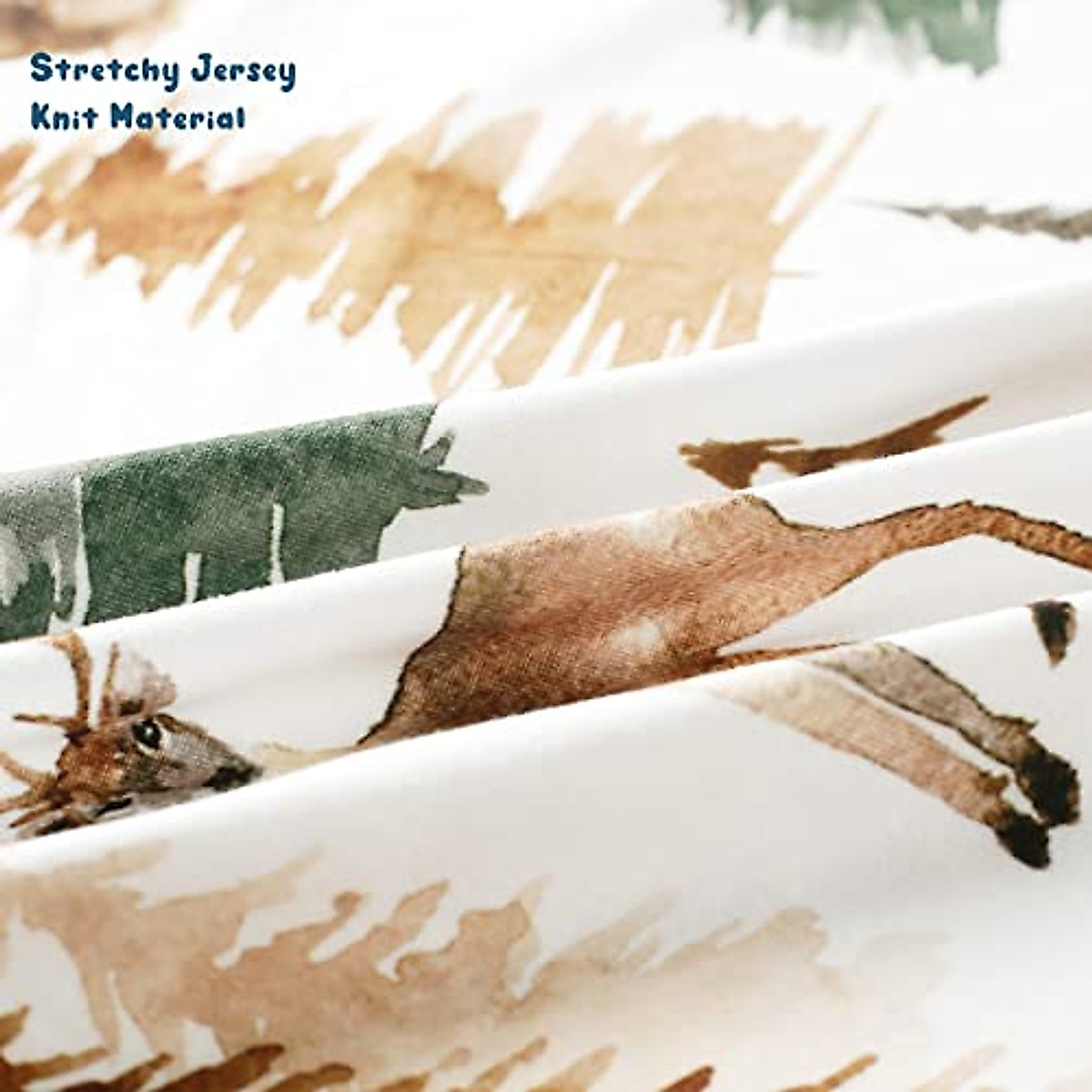 GRSSDER Baby Blankets Super Soft Jersey Knit Swaddle Blanket for Baby Girls and Boys, Double Layer Receiving Blankets 34 x 44 Inches Extra Large for Baby Show Gift, Deer and Leaves Pattern