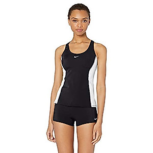 Nike Swim Women's Color Surge Powerback Tankini Swimsuit Set, White, Small