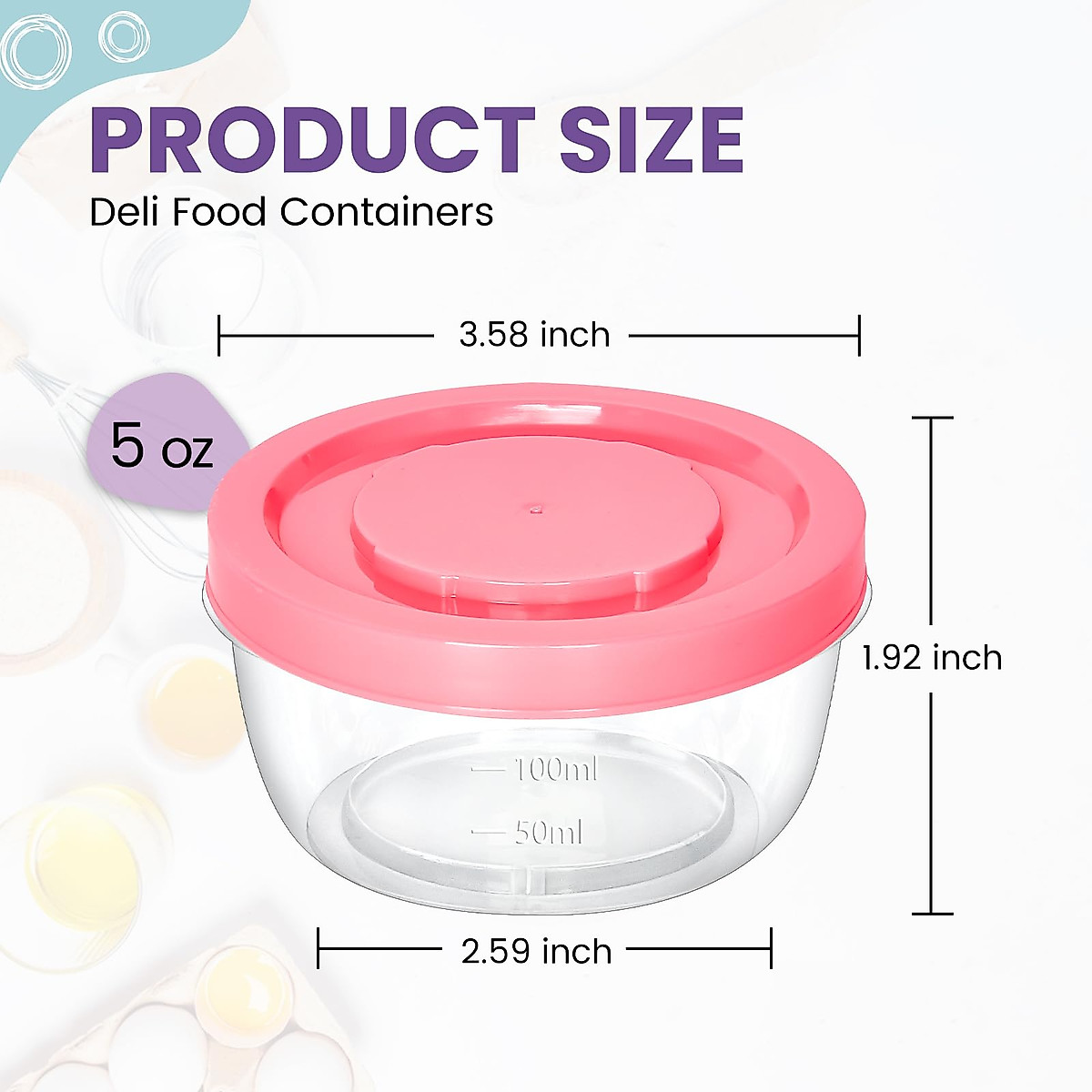 TOFLEN Reusable Small Freezer Containers 5 Oz Plastic Food Storage Containers with Screw On Lids, Leakproof & Airtight, Freezer Safe, Dishwasher Safe, Set of 12 Multicolor