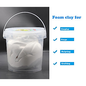 White Air Dry Modeling Clay 10.5 oz Ultra Light Magic Molding Clay No Crack Dough Primary Colors for Adults Kids Art Craft Kit