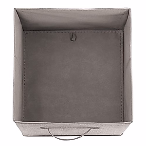 mDesign Soft Fabric Closet Organizer Box with Front Pull Handle for Shelves in Bedroom, Bathroom, Home Office - Holds Clothing, Linens, Accessories - Lido Collection - 8 Pack - Linen/Tan