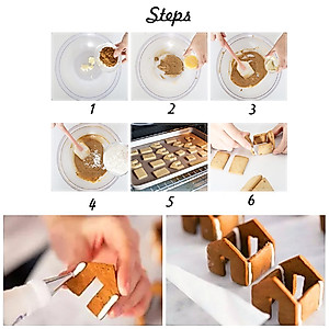 3Pcs Christmas House Cookie Cutter Set, Mini Ginger House Stainless Steel Cookie Cutter, Chocolate Little House Biscuit Mold, DIY Baking Decorating Tools