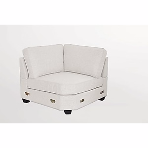 Legend Vansen Modular Pillows,Oversized Sectional Sofa Couches for Living Room,Apartments, L Shape with Ottoman-2, Cream