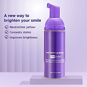Purple Teeth Whitening, Tooth Stain Removal, Teeth Whitening Booster, Purple Whitening Tooth Foam, Purple Toothpaste（50ml）