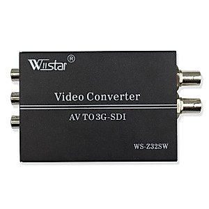 Wiistar AV CVBS to 3G-SDI Audio Video Converter Composite to SDI Converter Support 1080P for CRT HDTV to Camera