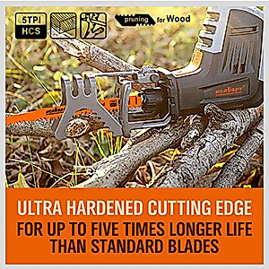 HORUSDY 9-Inch Wood Pruning Reciprocating Saw Blades, 5 Pack, 5TPI Saw Blades