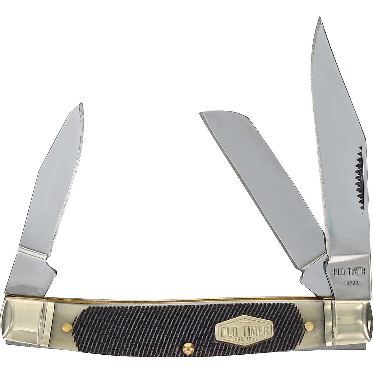 Old Timer 34OTB Genuine Bone Middleman 5.6in S.S. Traditional Folding Knife with 2.4in Clip Point and Bone Handle for Outdoor, Hunting, Camping and EDC
