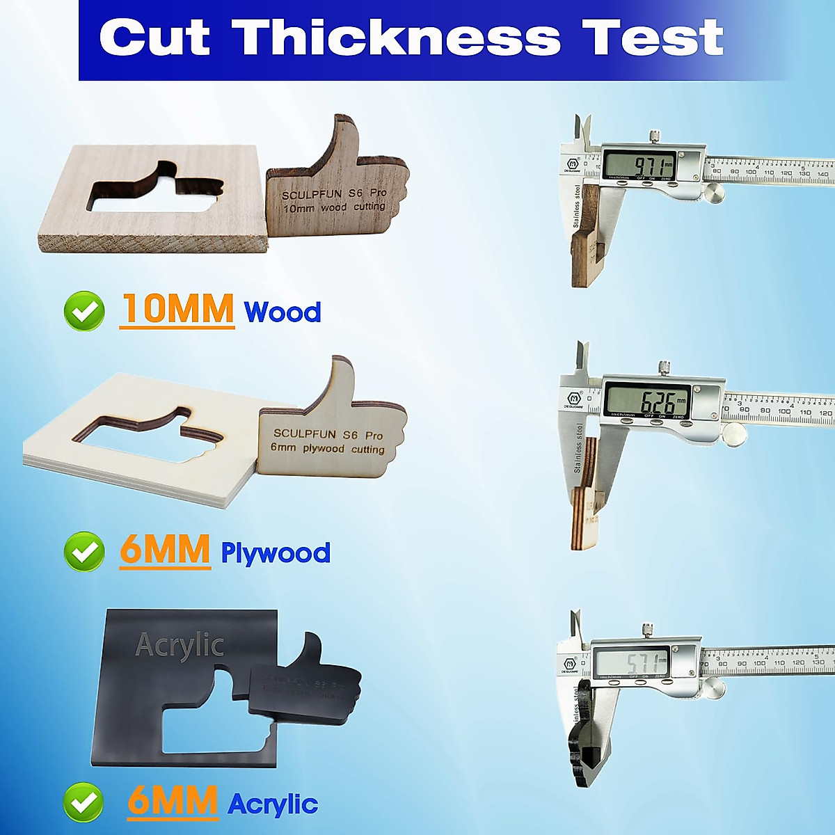 SCULPFUN S6 Pro Laser Engraver, 60W Laser Engraving Machine for Wood and Metal, Acrylic, 5.5W Output Power DIY Laser Cutter, Logo and Pattern Laser Marking Machine, Gifts for Him (S6 Pro Engraver)