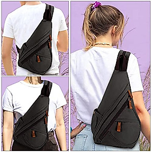 Phenas 2 In 1 Vintage Chest shoulder Bag Canvas Sling Bag Casual Backpack for Men Women Daily Outdoor Sport Cycling Hiking