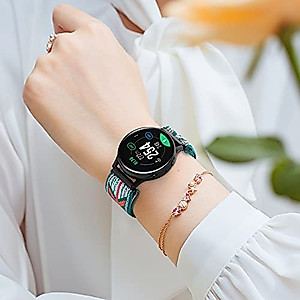 5 pack Stretchy Nylon Watch Bands Compatible with Samsung galaxy watch active 2 bands 40mm 44mm/Active 40mm/Galaxy Watch 3 41mm/Galaxy Watch 42mm/Gear S2/Galaxy Watch 4/Galaxy Watch 5 Fabric 20mm Wristband MZF