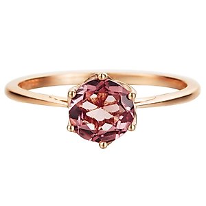AGVANA 14K Solid Rose Gold 0.85Ct Genuine Pink Tourmaline Promise Engagement Ring October Birthstone Fine Jewelry Anniversary Birthday Gifts for Women Wife Lover Mom, 8