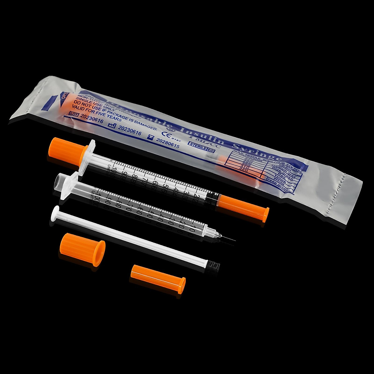 1ml 29Ga 13mm/0.5Inch Syringe with Needle, Disposable Individual Package of 100