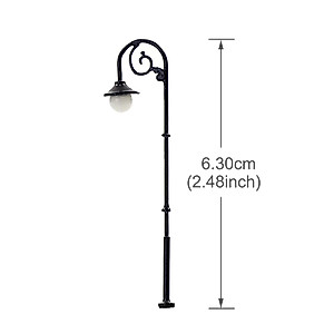 LYM58 10pcs Model Railway Single Head Street Lgiht HO Scale 63mm or 2.48inch Lamppost LEDs