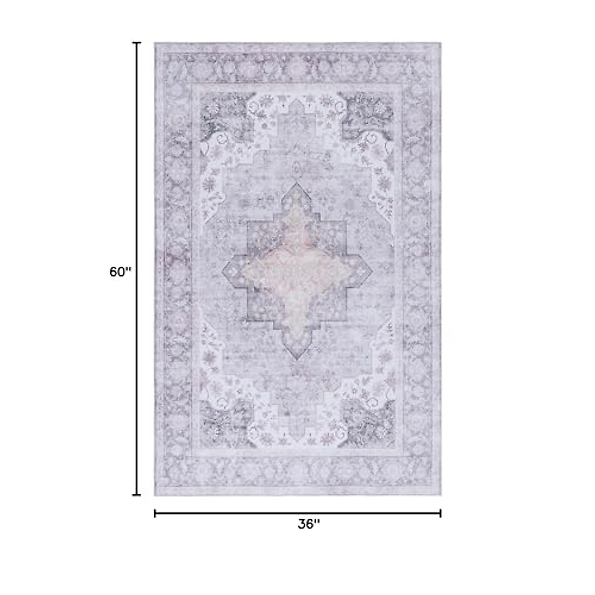 SAFAVIEH Tucson Collection Area Rug - 3' x 5', Sage & Ivory, Persian Medallion Design, Machine Washable Ideal for High Traffic Areas in Living Room, Bedroom, Dining (TSN105W-3)