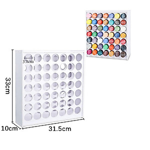 HAN SHENG 49 Holes Craft Paint Storage Organizer Wall Mounted Craft Paint Storage Rack Stand Removable Paint Organizer Box 2oz Paint Bottle Organizer