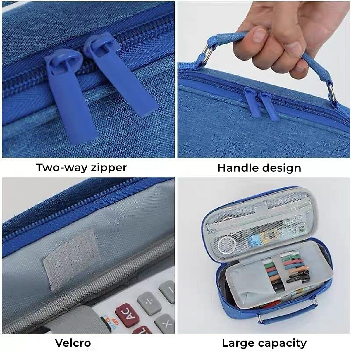 Pencil Case Pen Pouch Bag - Large Capacity Pencil Case School Organizer; Double Zipper Storage Bag; Big Pencil Pouch for School Office College School Student Teen Kids