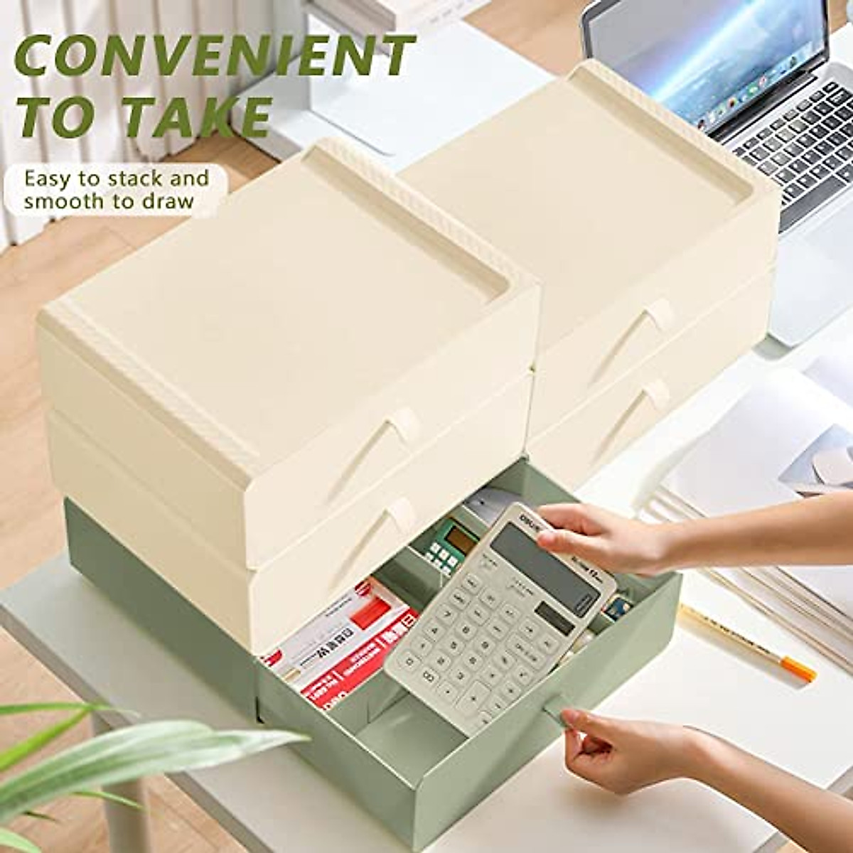 Tynulox Sock Underwear Organizer Dividers | 15 Cell Stackable Plastic Closet Drawer | White Storage Bin for Bra, Socks, Ties, Cable, Decor