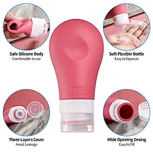 Gemice 16 Pack Travel Bottles Set for Toiletries,TSA Approved Travel Size Containers Leak Proof Silicone Squeezable Tubes Travel Accessories 2oz 3oz for Shampoo Conditioner Lotion Body Wash