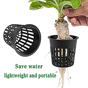 50 PCS 3 Inch Heavy Duty Net Pots,Hydroponic Cups,Garden Plastic Slotted Mesh Net Cups,Plant Nursery Net Pots for Hydroponics,Slotted Mesh(Black)