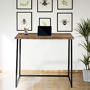 Flash Furniture Small Rustic Natural Home Office Folding Computer Desk - 36"