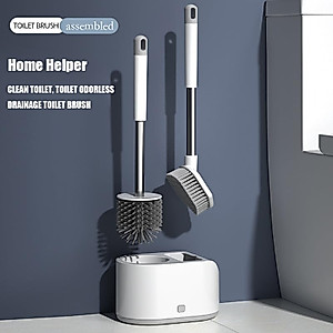 Toilet Brush，2 Pack Toilet Bowl Brush and Holder Set, Silicone Toilet Bowl Brush with Handle,Drip-Proof, Easy to Assemble, Deep Cleaning（Style 3）
