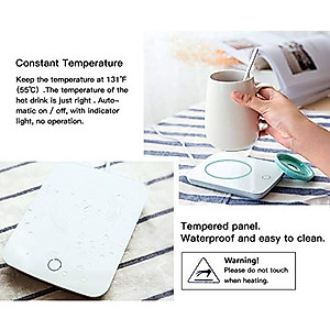 Misby Coffee Warmer for Desk Mug Warmer with Automatic Shut Off Coffee Cup Warmer Keep Coffee, Beverage, Milk, Tea and Hot Chocolate Warm (White)