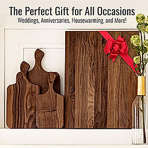 Brazos Home Dark Walnut Wood Cutting Board for Kitchen, 2 Pack, Chopping Board, Wood Cheese Board, Unseasoned, Includes Brazos Board Butter, Ideal for Serving or Chopping, , Small and Medium Bundle