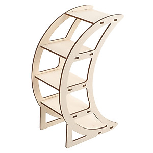 EXCEART 2pcs Moon Storage Rack Nail Polish Display Stand Floating Shelves Makeup Organizer Moon Ornament Jewelry Storage Small Cupcake Stand Accessory Tray Home Decor Wooden Shelf