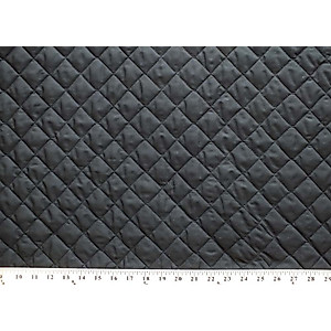 Double-Faced Reversible Pre-Quilted Black Polycotton Fabric by The Yard