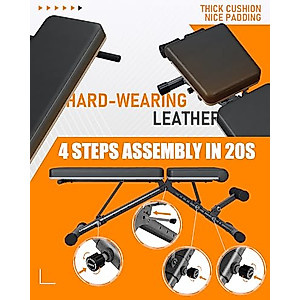 BARWING Adjustable Weight Bench 111, 800 LB Heavy Duty Incline Decline Bench for Home Gym, Easy Assembly Foldable Training Lifting Bench