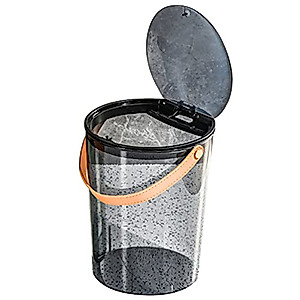 Kitchen Trash can Clear Trash Can Desktop Mini Trash Can Recycle Garbage Can Waste Basket Garbage Container Bins with Lid Handle for Home Office Blue Kitchen