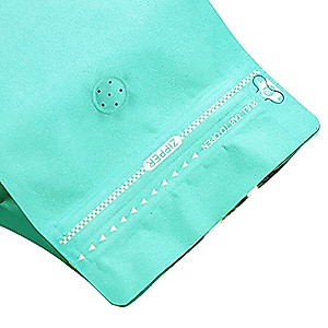 50 Count 16 Ounce Tiffany Blue Kraft Paper Coffee Bags with Air Release Valve, High Barrier Coffee Pouches for Home, Store, Flat Bottom (50pcs/16oz, 1lb, 500g)