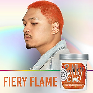Punky Flame Semi Permanent Conditioning Hair Color, Non-Damaging Hair Dye, Vegan, PPD and Paraben Free, Transforms to Vibrant Hair Color, Easy To Use and Apply Hair Tint, lasts up to 35 washes, 3.5oz